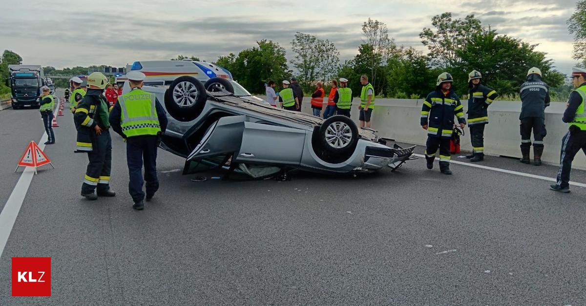 Pkw überschlagen: Vier Personen bei Verkehrsunfall auf A9 verletzt
